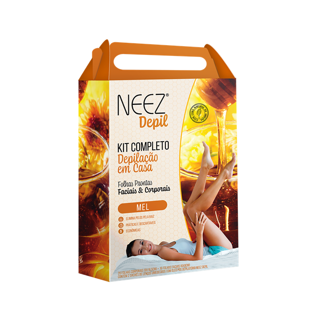NEEZ DEPIL FOLHAS PRONTAS FACIAIS E CORPORAIS MEL KIT - NEEZ DEPIL ...